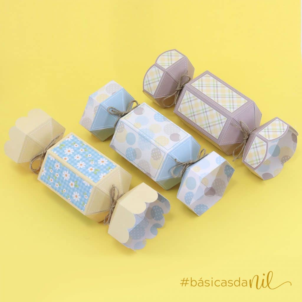 Kit de Caixas Bala Big Hexagonal - Nilmara Quintela Paper Designer