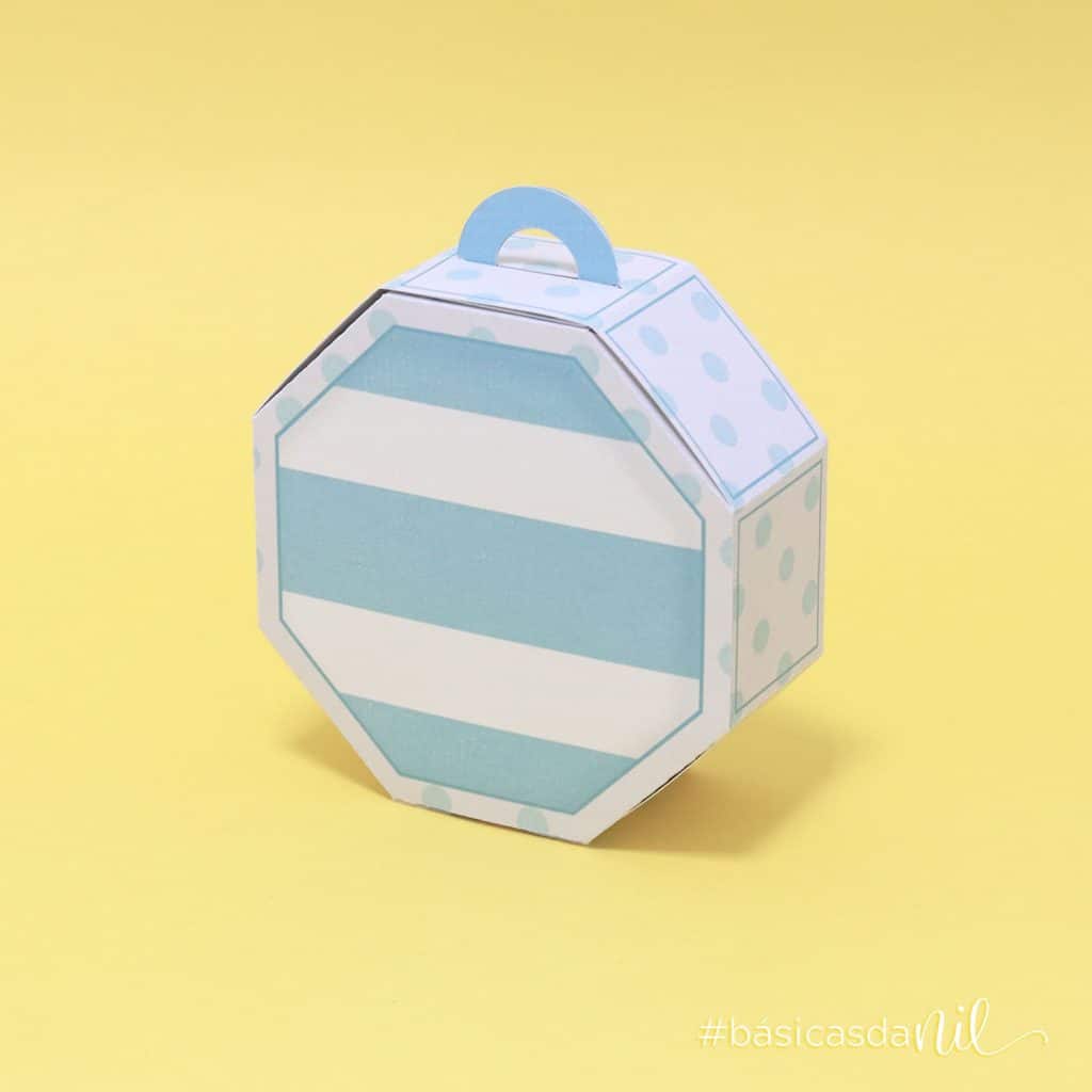Caixa Octogonal com Alça - Nilmara Quintela Paper Designer