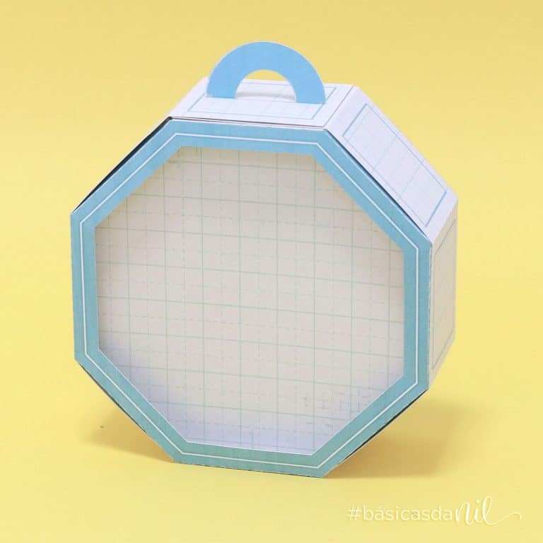 Caixa Big Octogonal com Alça e Visor - Nilmara Quintela Paper Designer