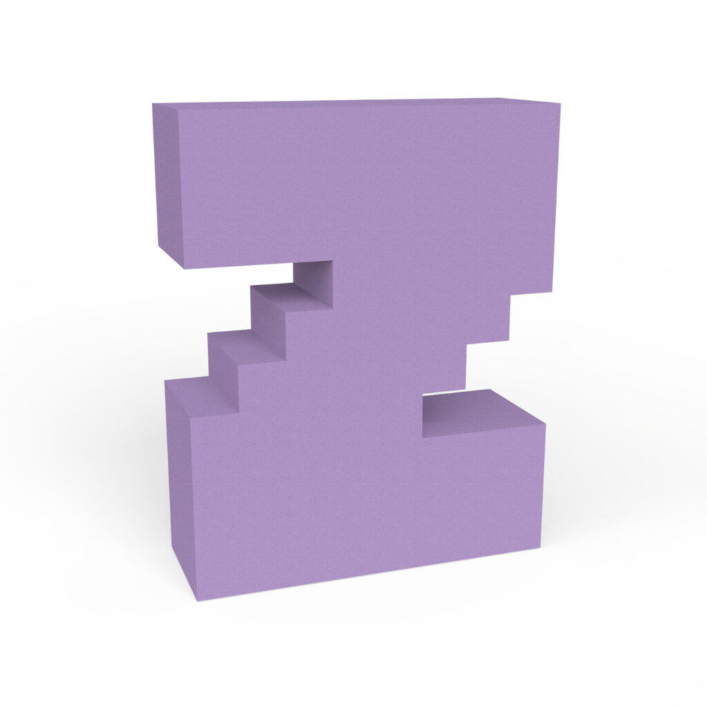Letra Pixel 3D | Z - Nilmara Quintela Paper Designer
