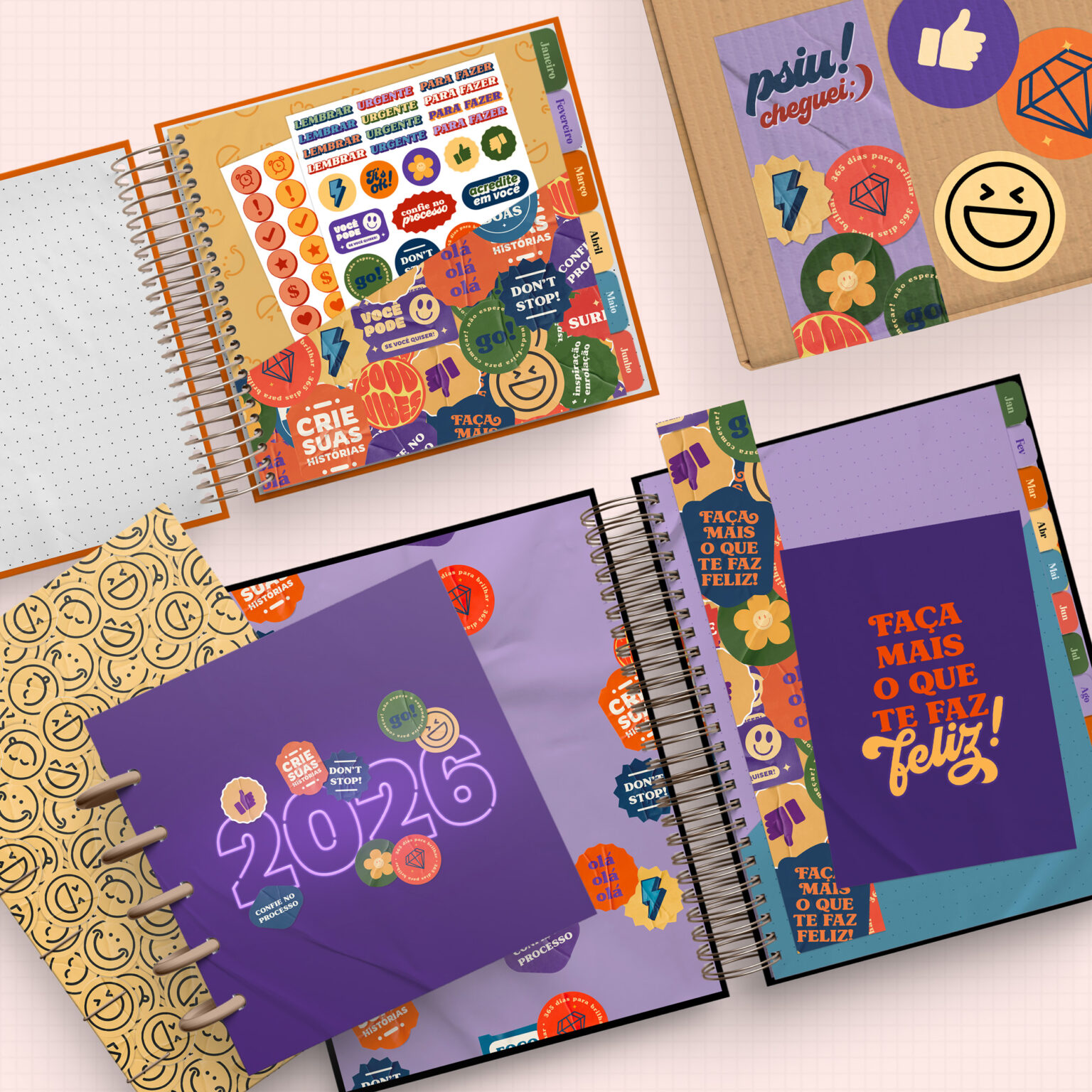 Capas, divisórias, bolsinhos e papéis digitais para planner 2021 A5
