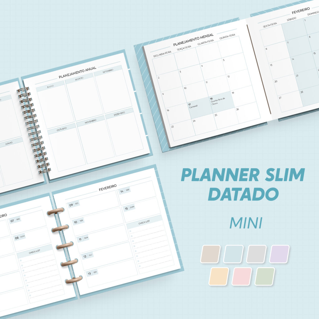 Planner Slim 2026 | Datado - Mini - Nilmara Quintela Paper Designer